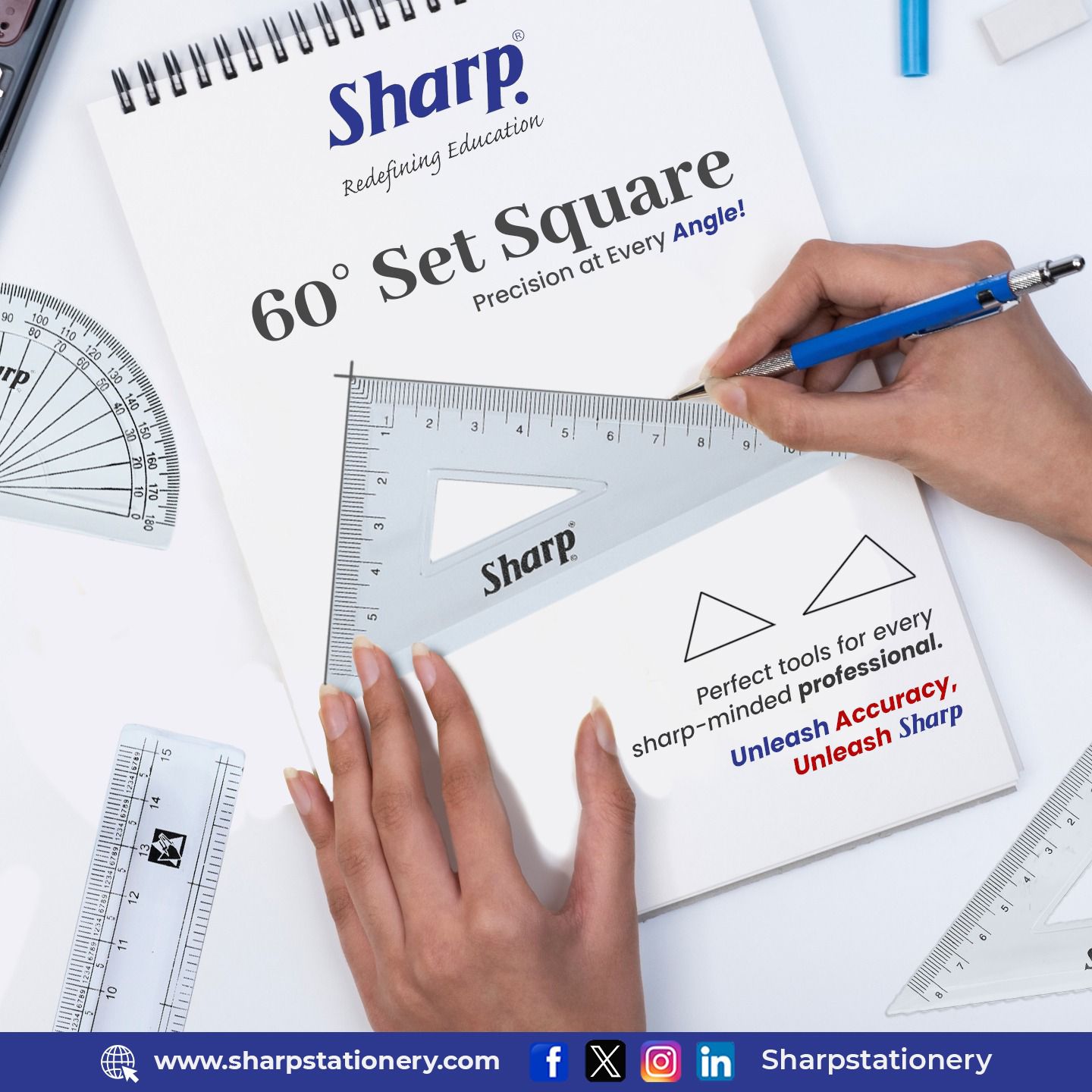 Engineering Set Square Manufacturer in Delhi - Sharp Stationery